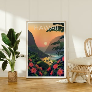 Hawaii Poster, Hawaii Print, Tropical Island Poster, Tropical Island ...