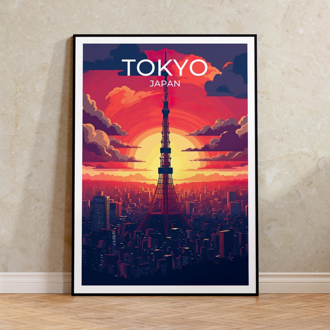 Tokyo Poster, Tokyo Tower Wall Art, Tokyo Print, Tokyo Travel Poster ...