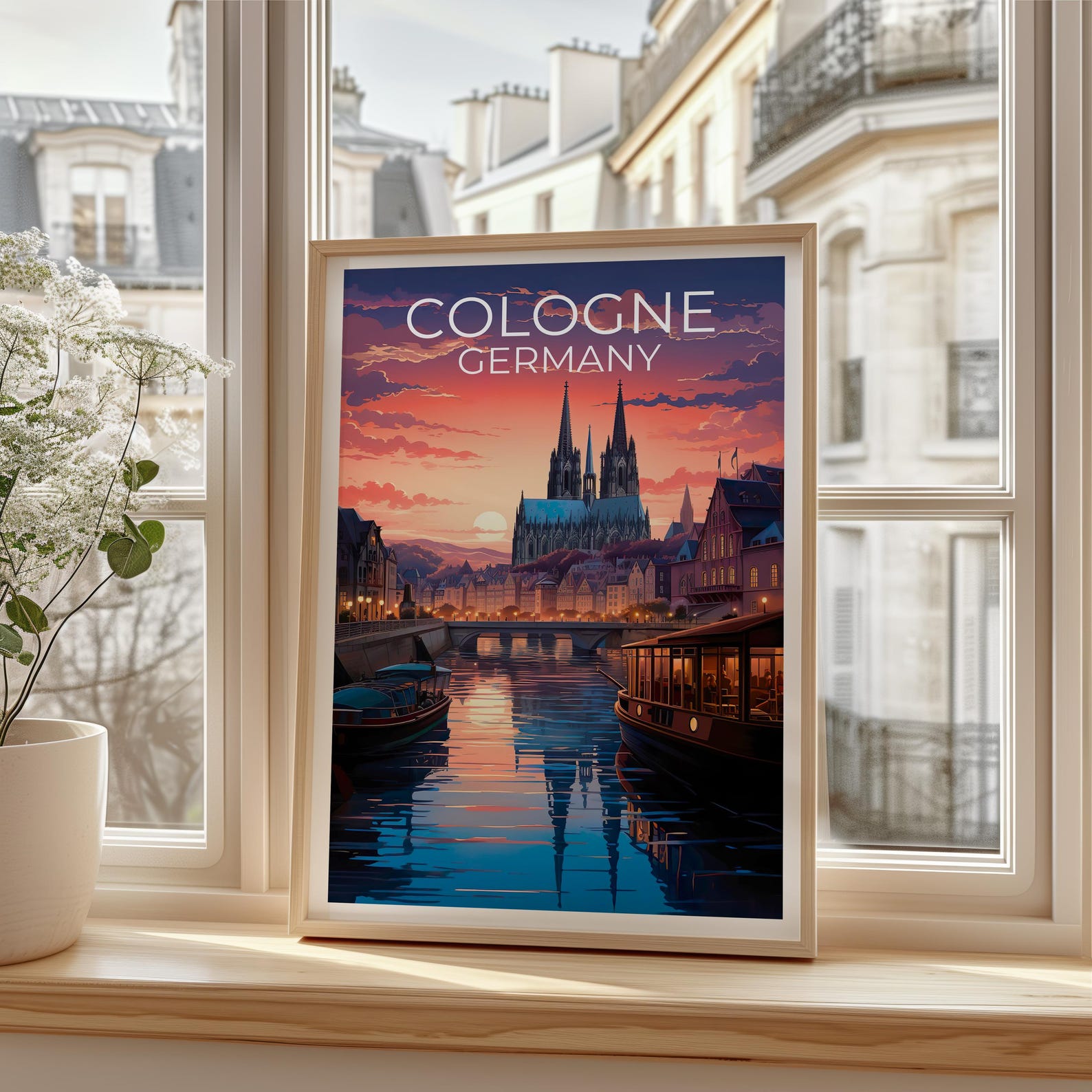 Cologne Travel Print, Germany Poster, Cityscape Wall Art, Germany ...