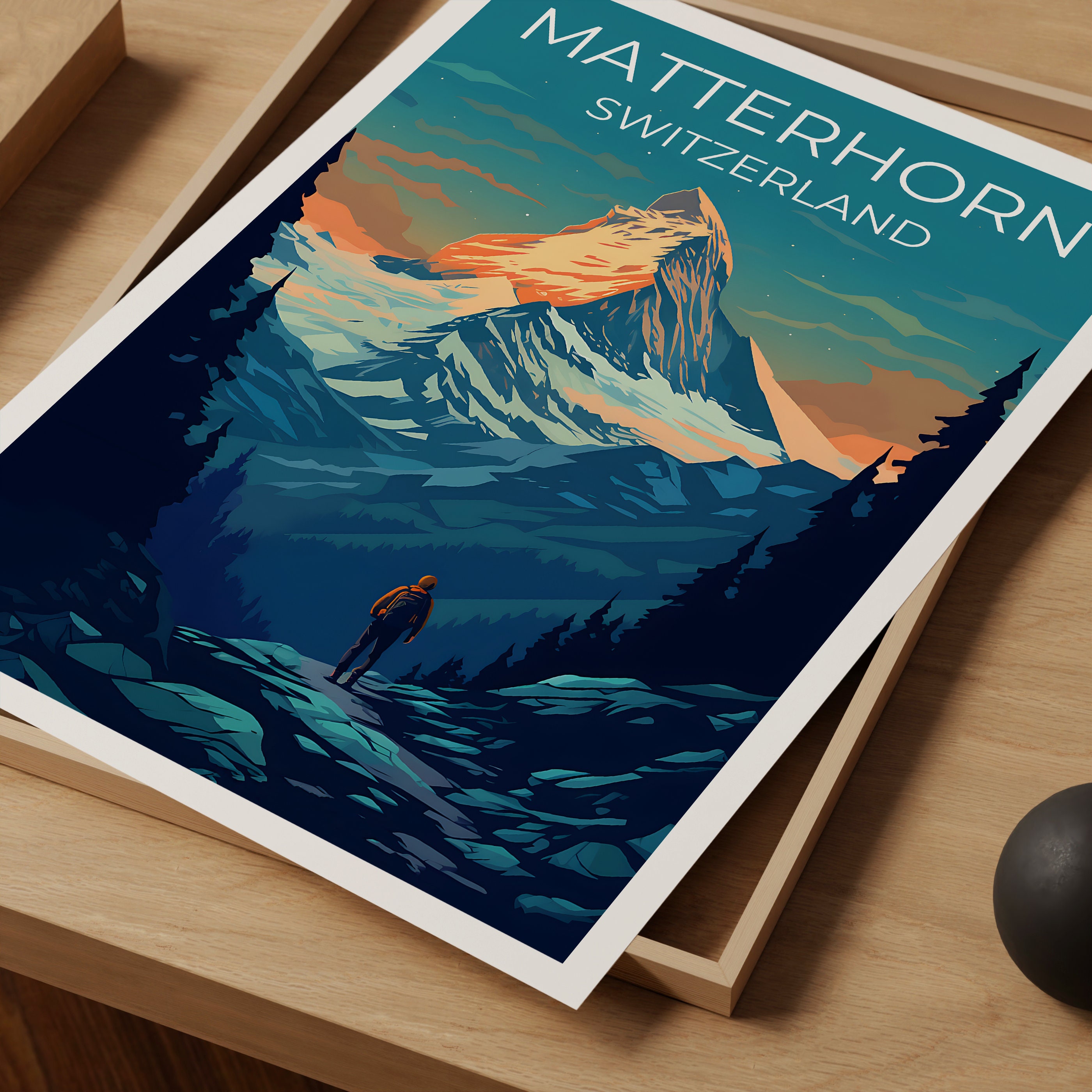 Matterhorn Travel Poster, Switzerland Wall Art, Switzerland Print ...