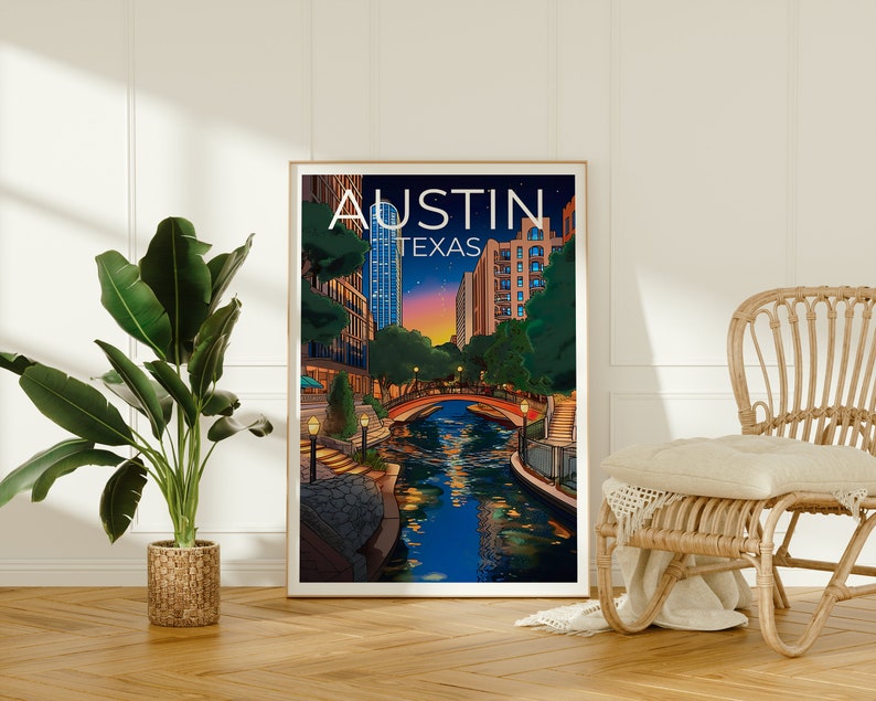 Austin Travel Poster, Texas Wall Art, Texas Print, Austin Poster, Texas ...
