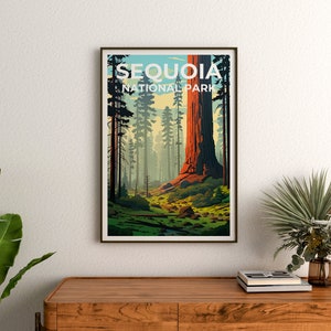 Sequoia Travel Poster, California Wall Art, California Print, Sequoia ...