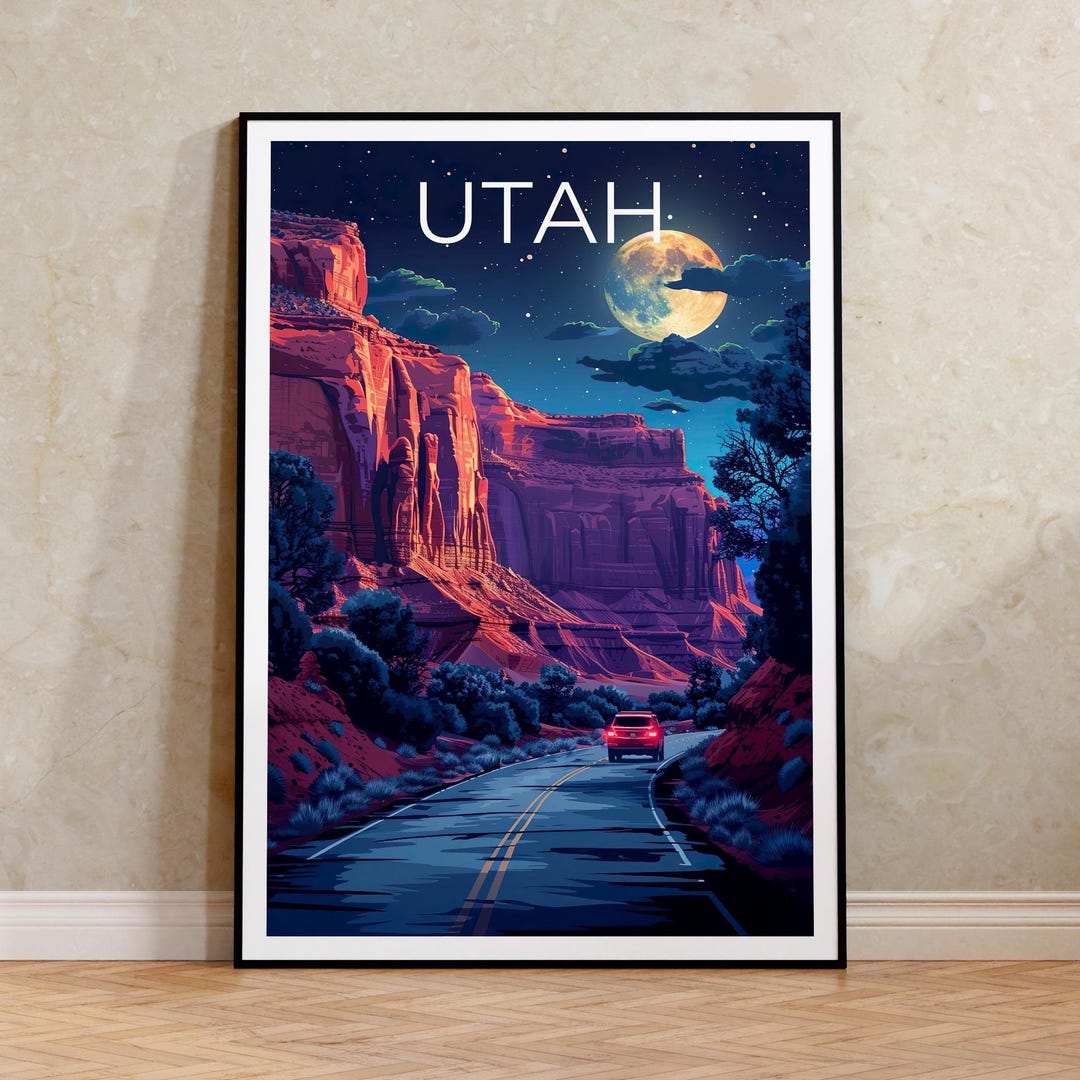 Utah Travel Print Capitol Reef National Park Poster Canyon Wall Art ...