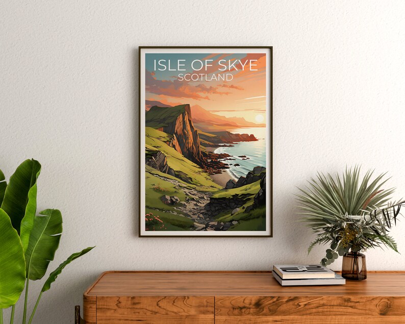 Isle of Skye Travel Poster, Scotland Wall Art, Scotland Print, Isle of ...