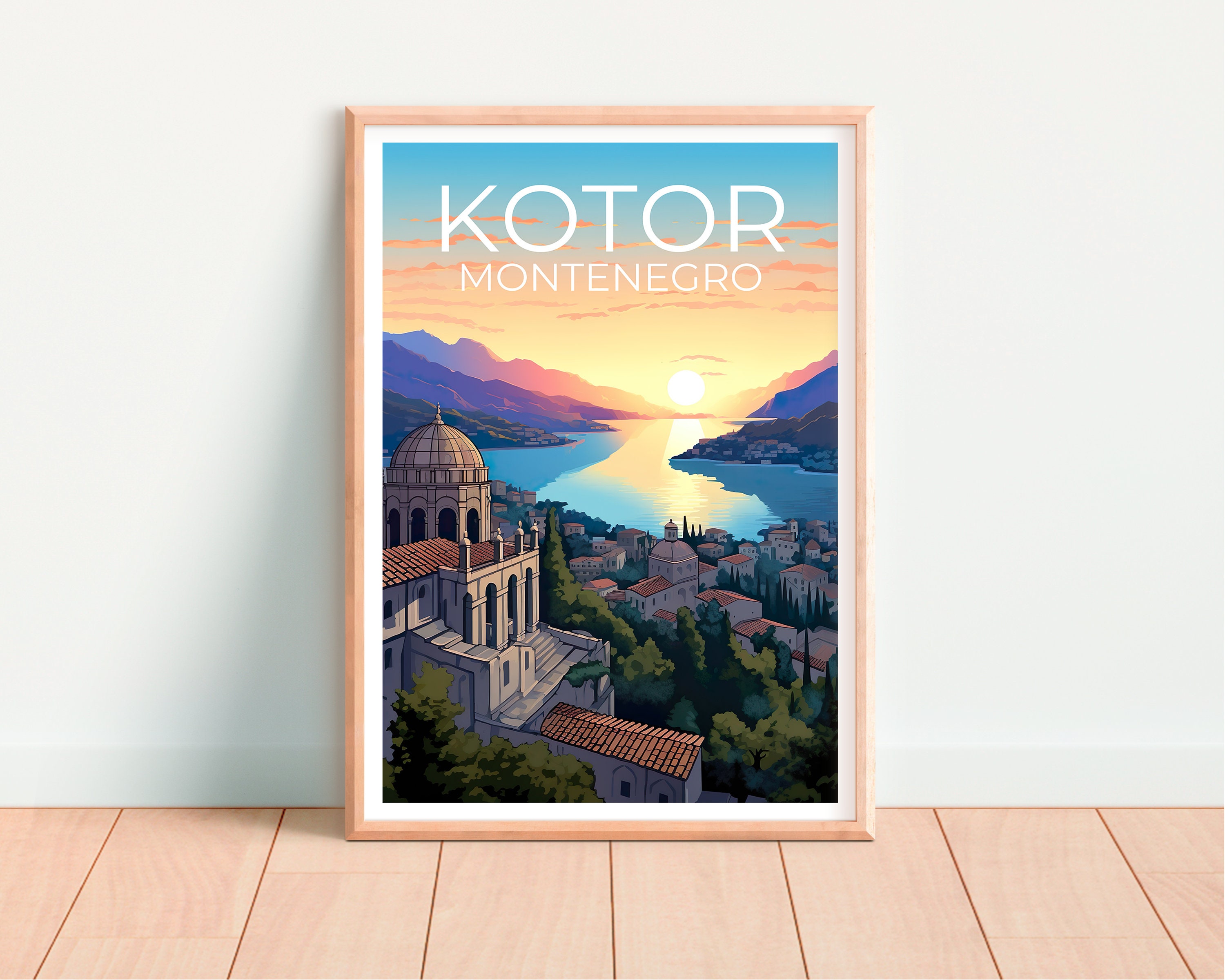 Kotor Travel Poster, Montenegro Wall Art, Montenegro Print, Kotor ...