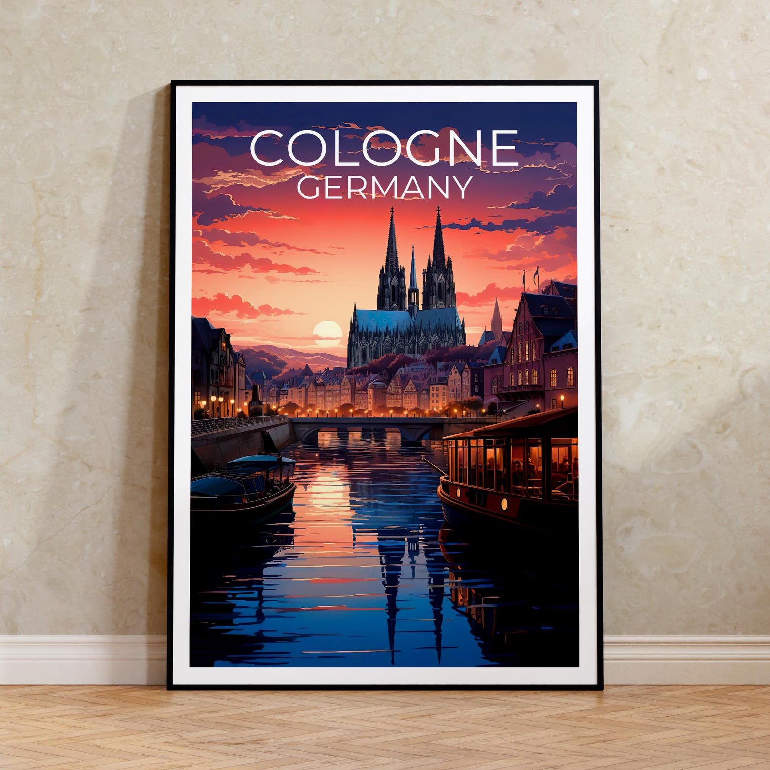 Cologne Travel Print, Germany Poster, Cityscape Wall Art, Germany ...