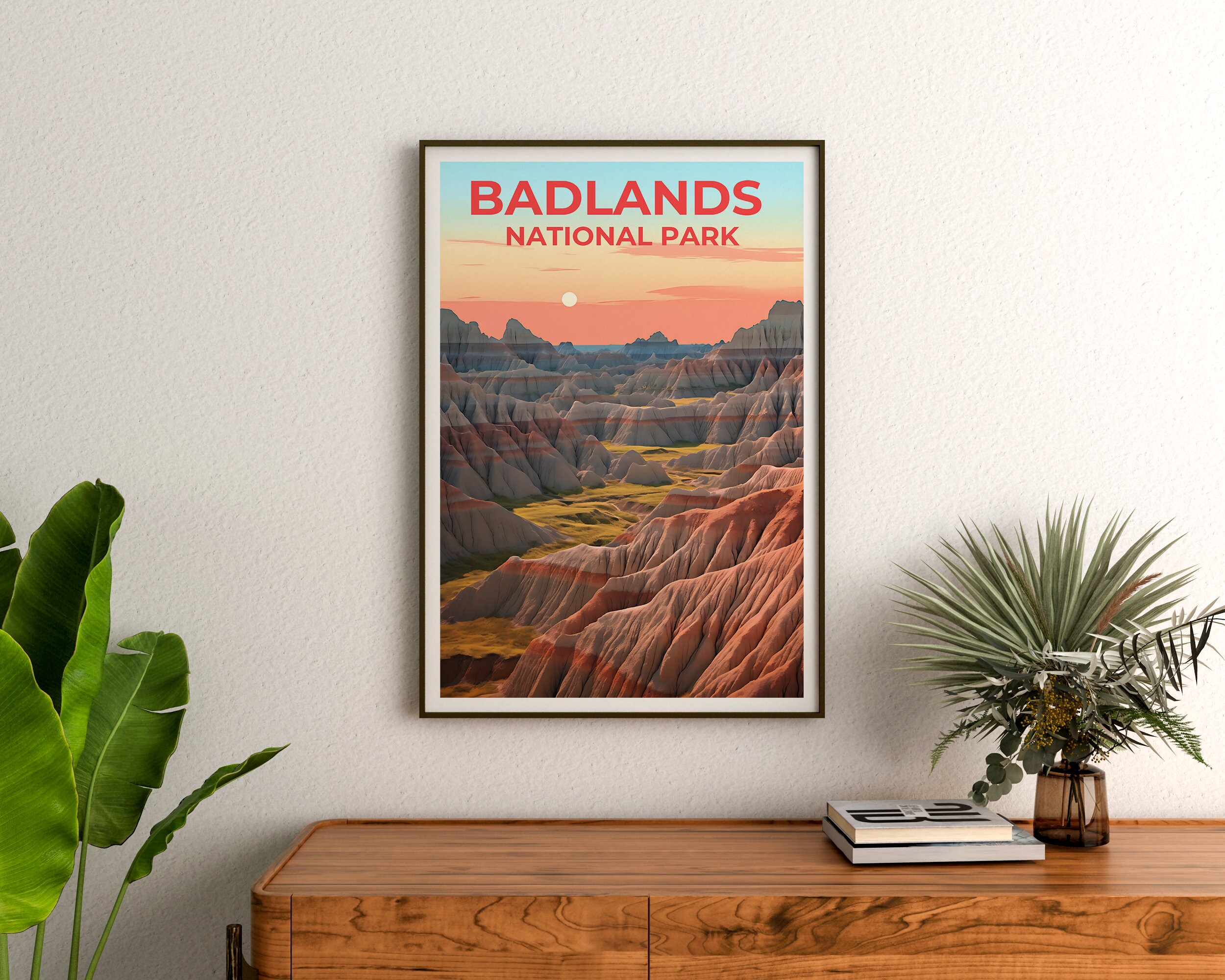 Badlands Travel Poster, South Dakota Art, South Dakota Print, Badlands ...