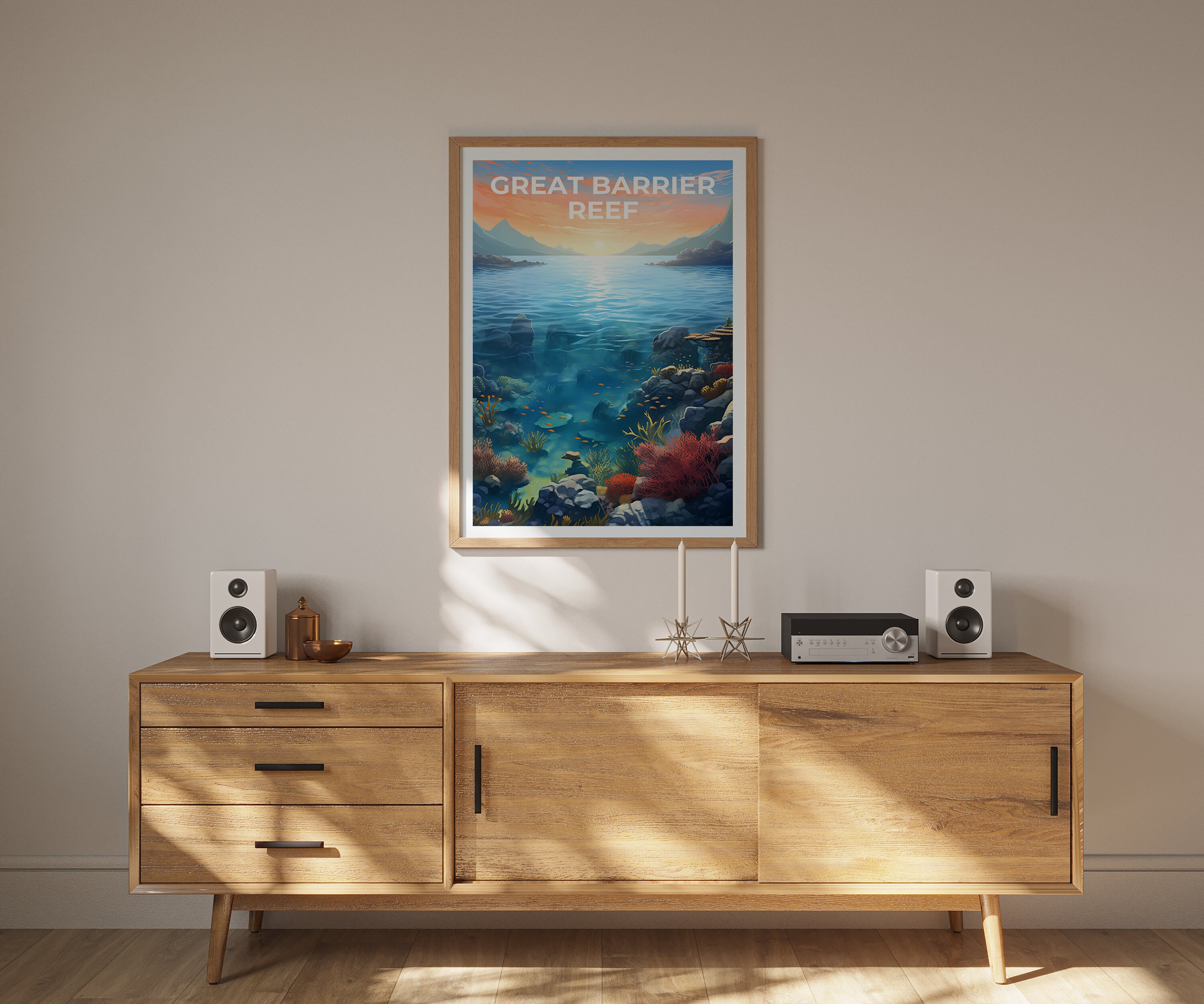 Great Barrier Reef Poster, Coral Reef Wall Art, Nature Print, Great ...