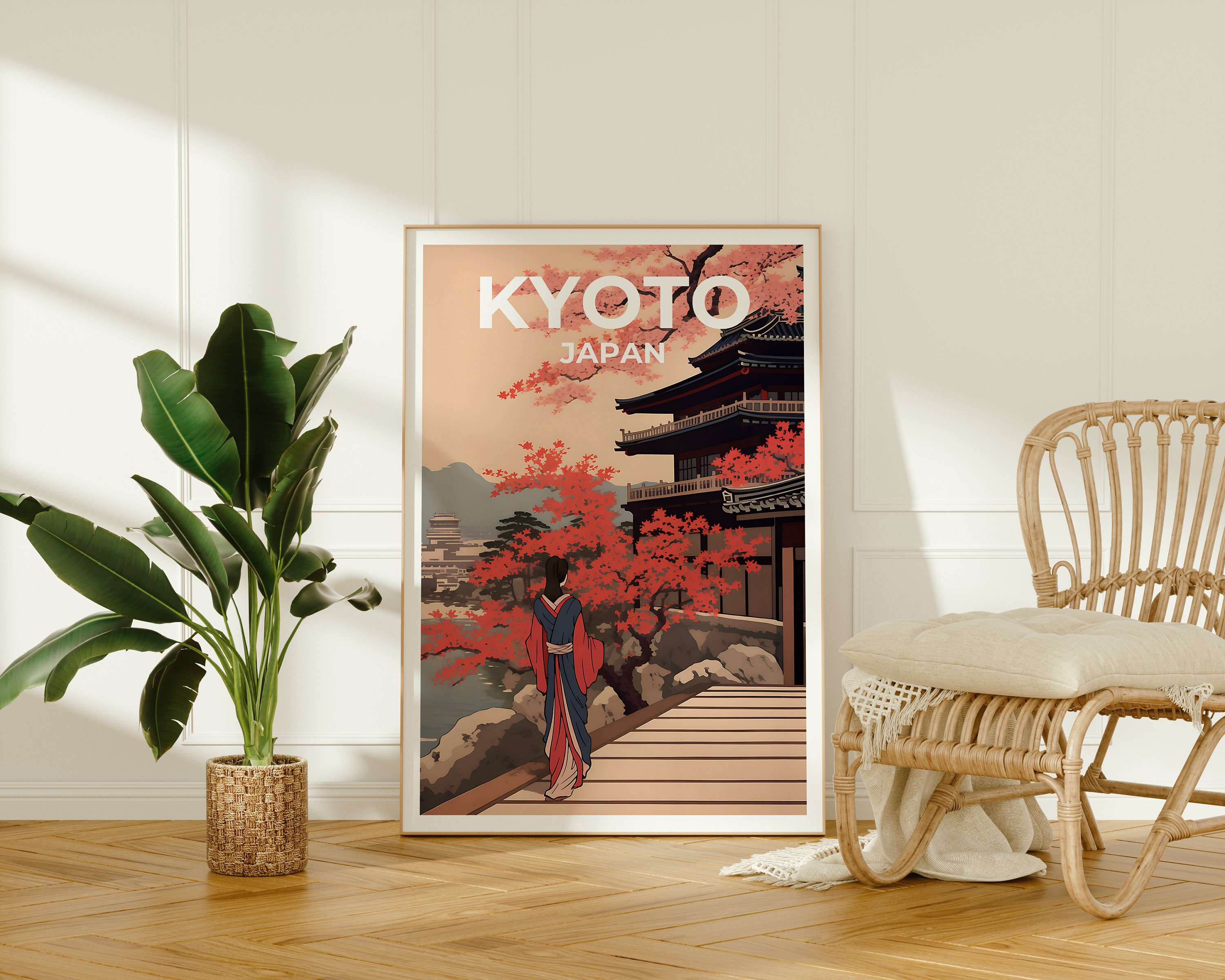 Kyoto Travel Poster Japan Wall Art Japan Print Kyoto - Etsy