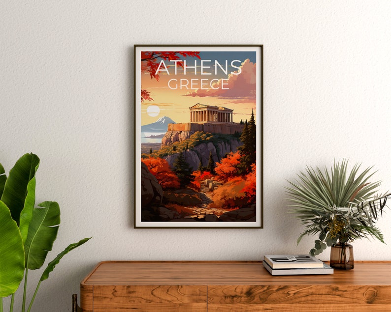 Athens Travel Poster, Parthenon Wall Art, Parthenon Print, Athens ...