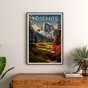 Yosemite Travel Poster, Half Dome Wall Art, Half Dome Print, Yosemite ...