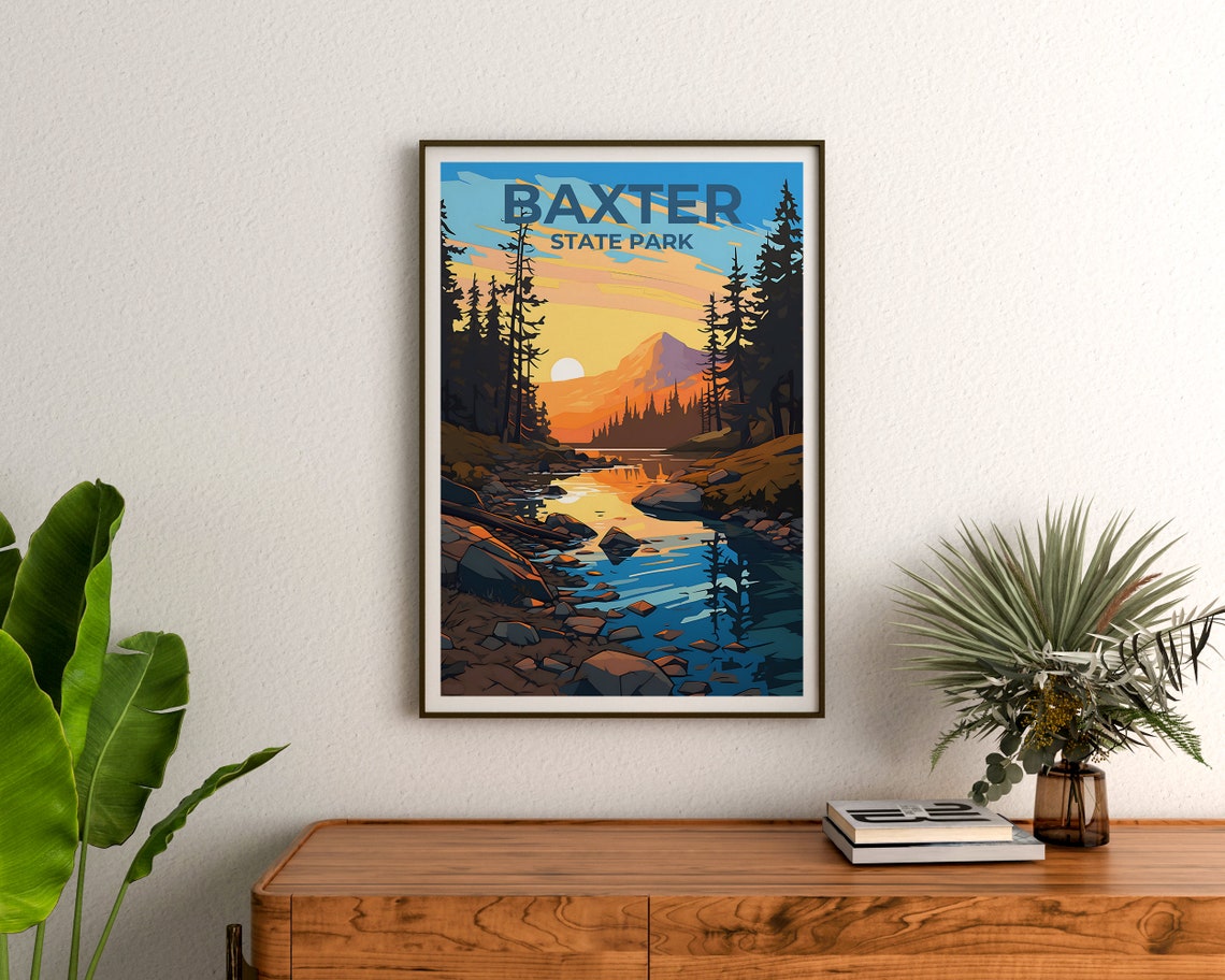Baxter Travel Poster, Maine Wall Art, Maine Print, Baxter Poster ...
