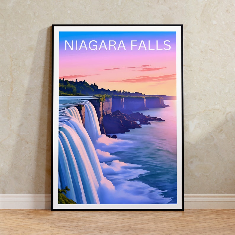 Niagara Falls Travel Poster, New York Wall Art, New York Print, Niagara ...