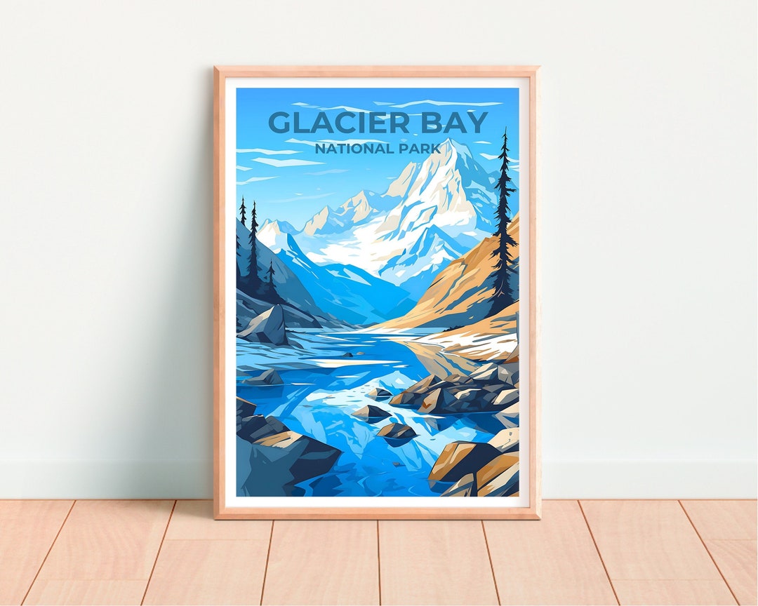 Glacier Bay Travel Poster, Alaska Wall Art, National Park Print ...