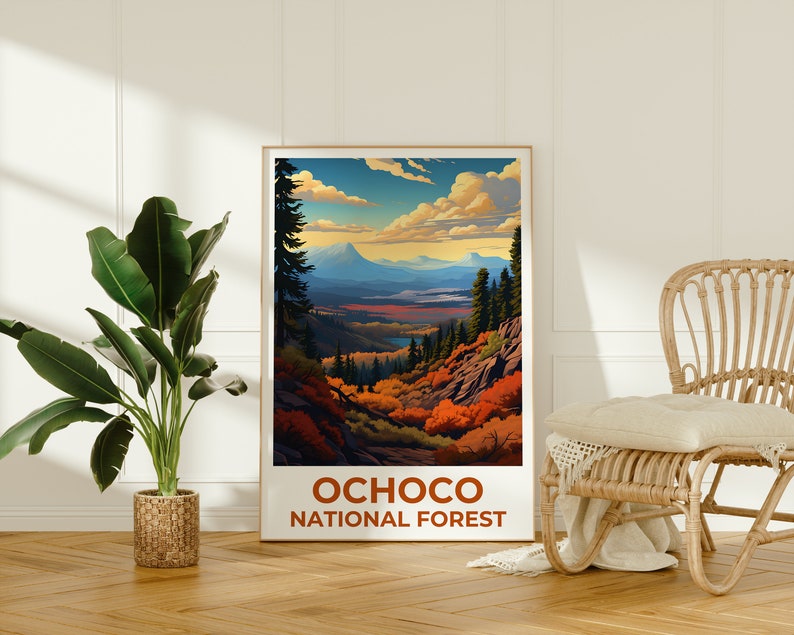 Ochoco Forest Travel Poster, Oregon Wall Art, Oregon Print, Ochoco ...