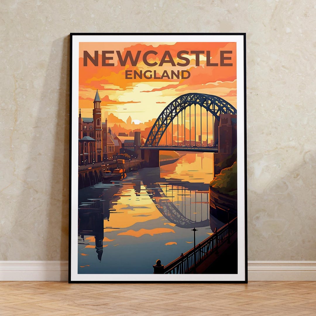 Newcastle Travel Poster, England Wall Art, England Print, Newcastle ...