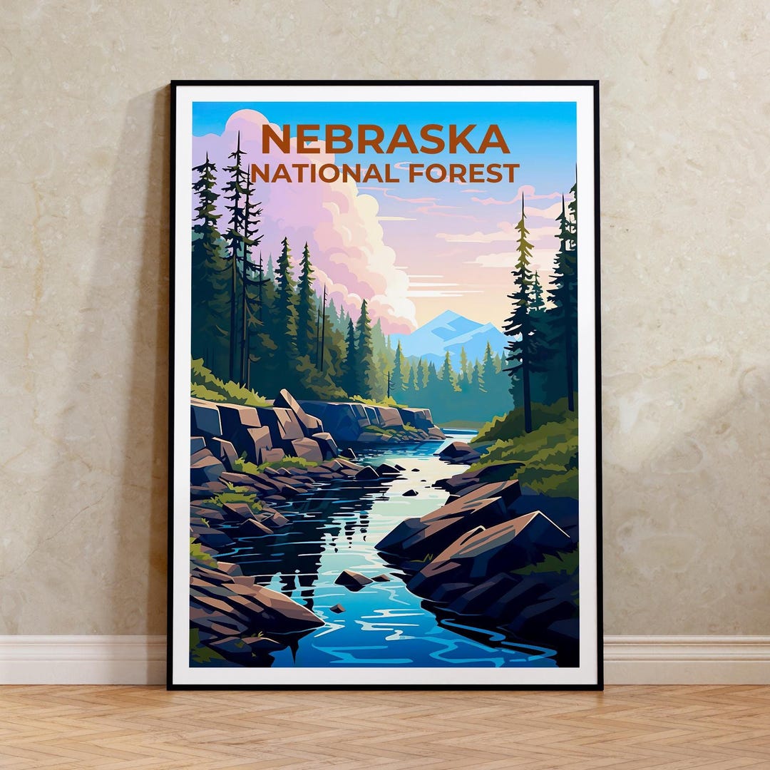 Nebraska National Forest Travel Print, Forest in Spring Poster, Midwest ...