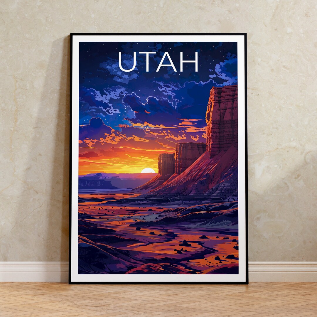 Utah Poster, Utah Print, Desert Poster, Sandstone Print, Utah Travel ...