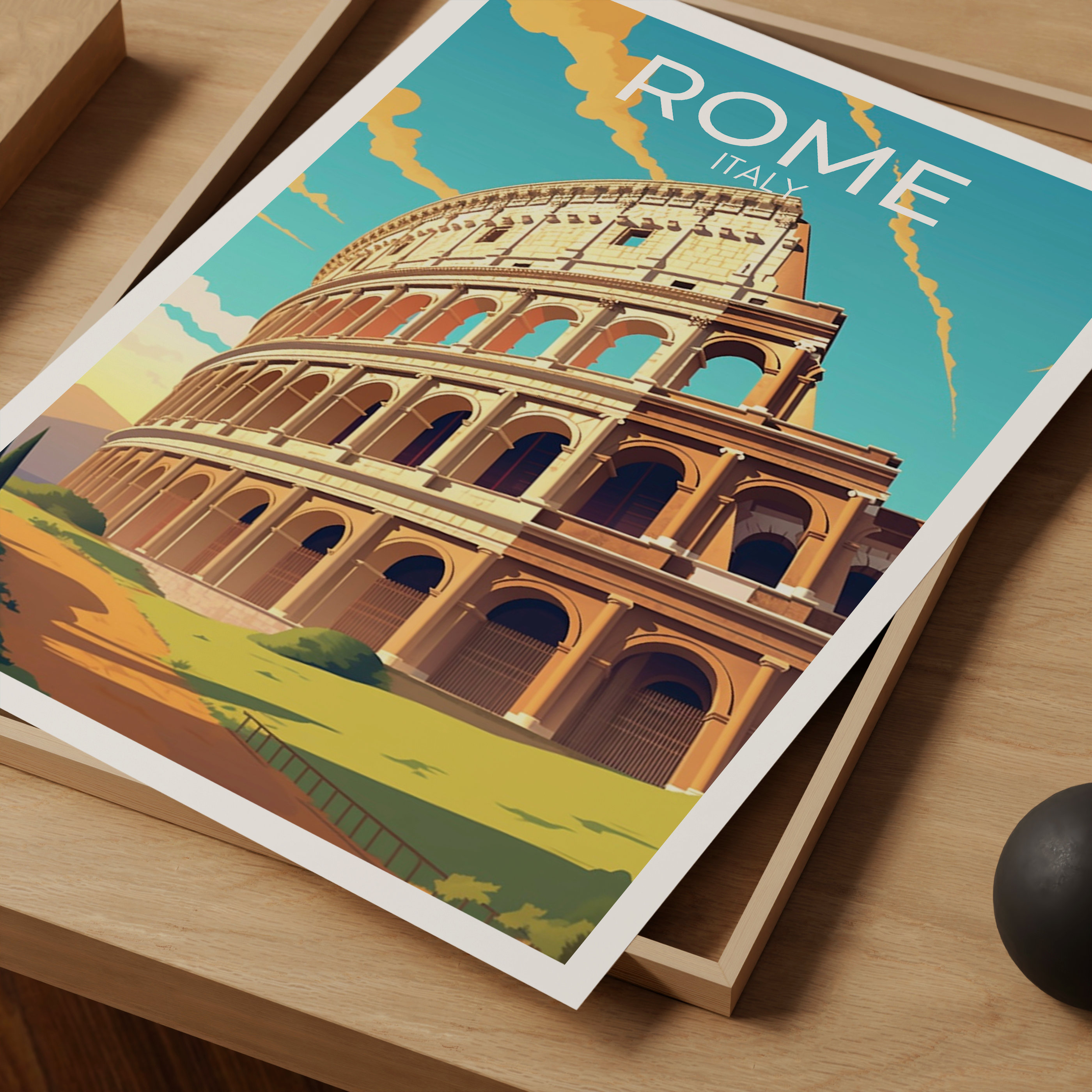 Rome Travel Poster, Colosseum Wall Art, Italy Print, Rome Poster ...