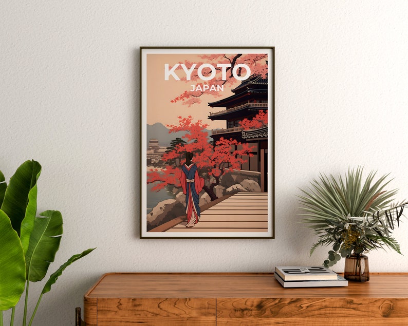 Kyoto Travel Poster Japan Wall Art Japan Print Kyoto - Etsy