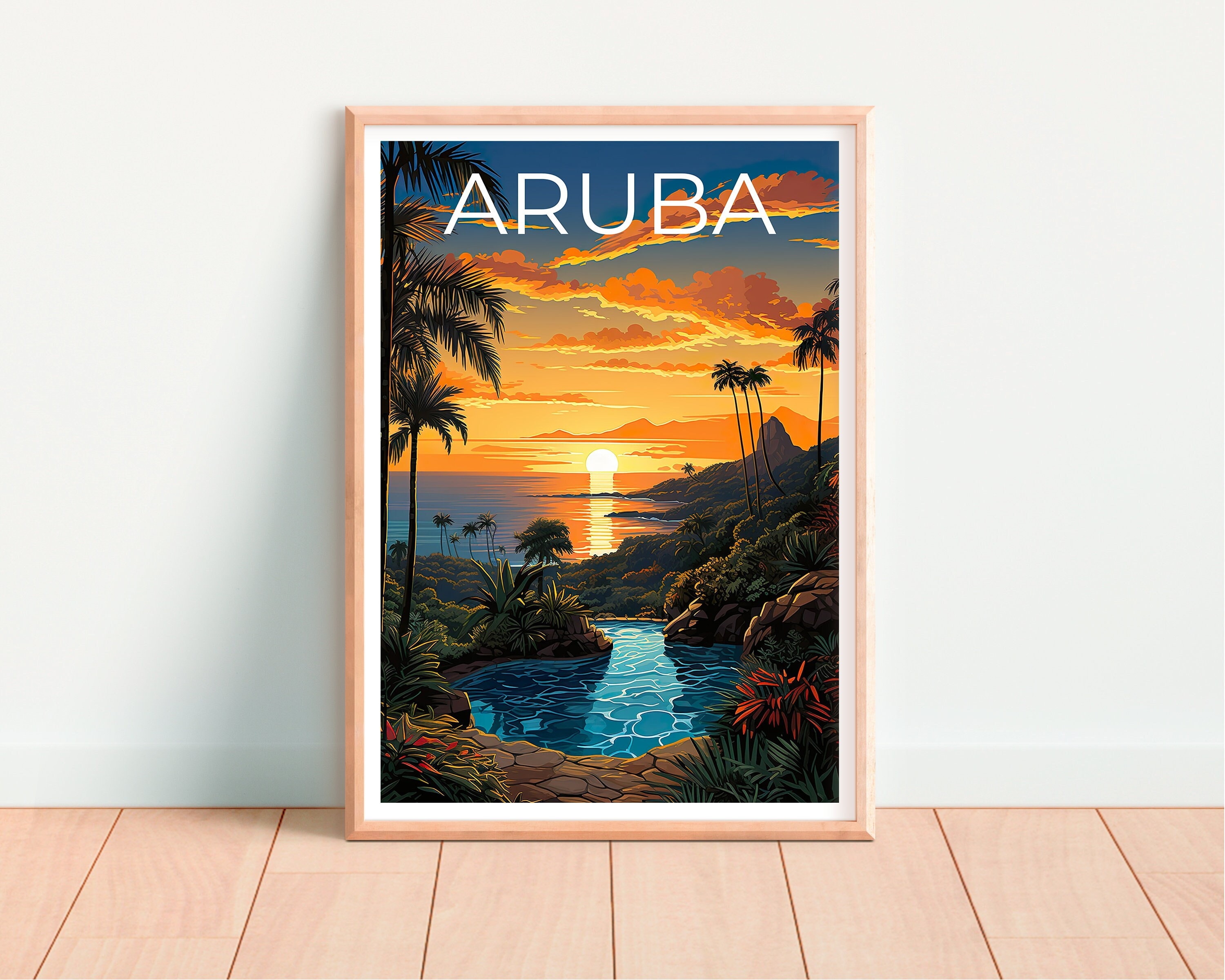 Aruba Travel Poster, Island Wall Art, Island Print, Aruba Poster ...