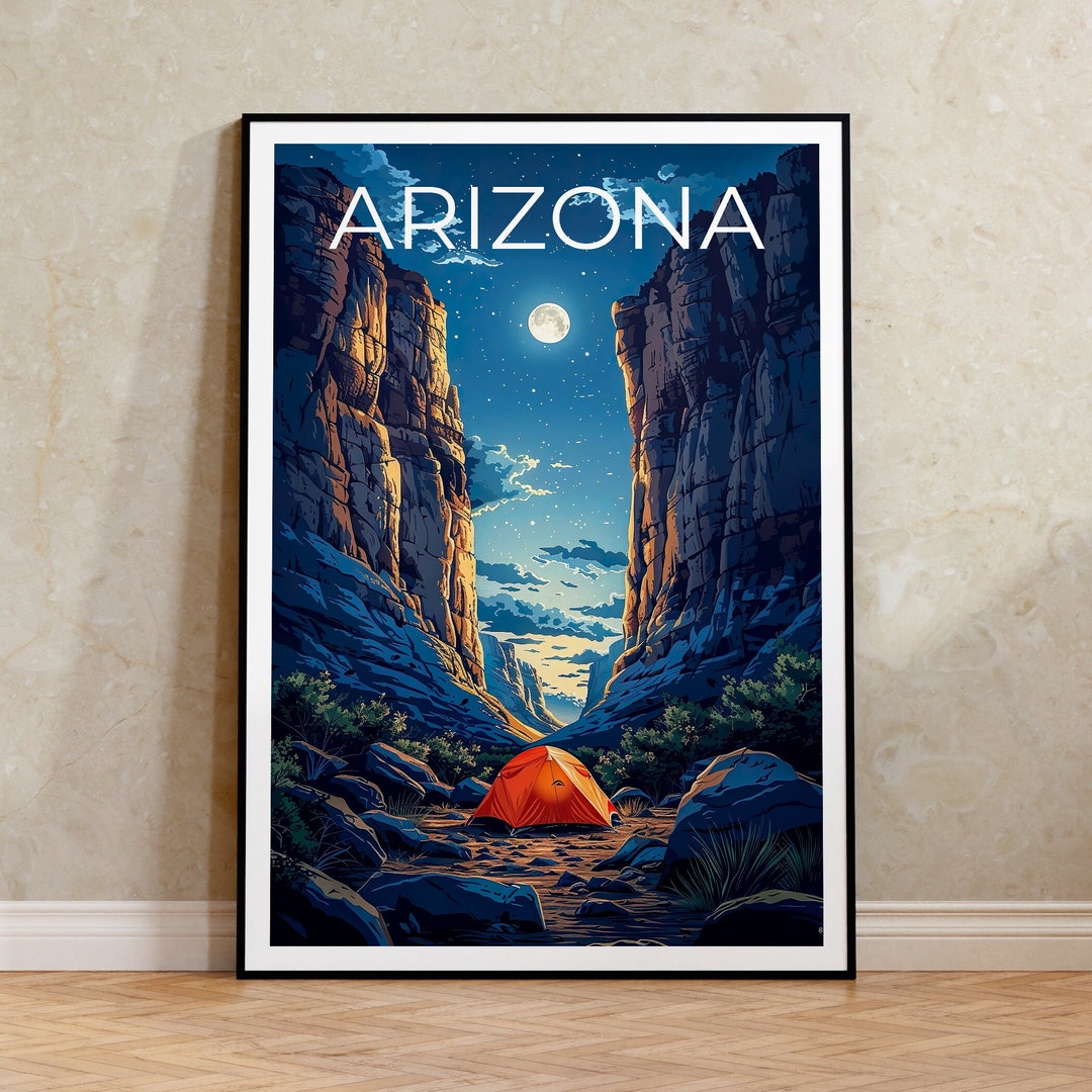 Arizona Travel Poster, Arizona Wall Art, Camping Print, Camping Poster ...