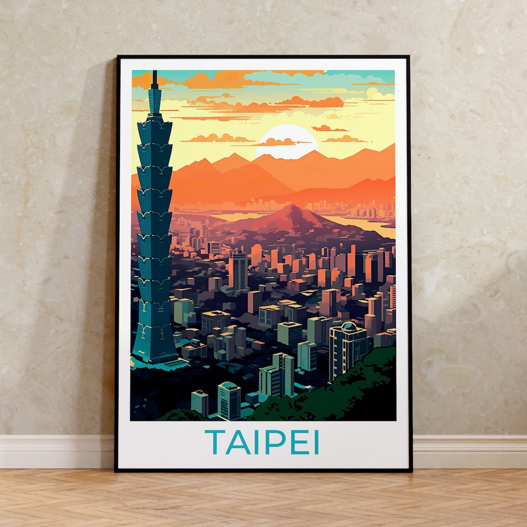 Taipei Travel Poster, Taiwan Wall Art, Taiwan Print, Taiwan Poster ...