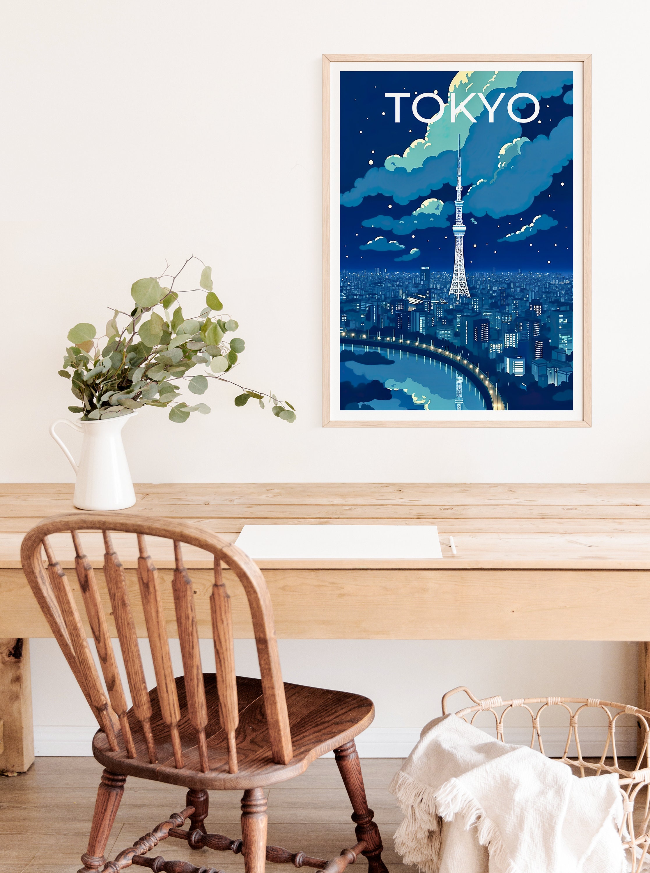 Tokyo Travel Poster, Tokyo Skytree Wall Art, Tokyo Print, Japan Poster ...