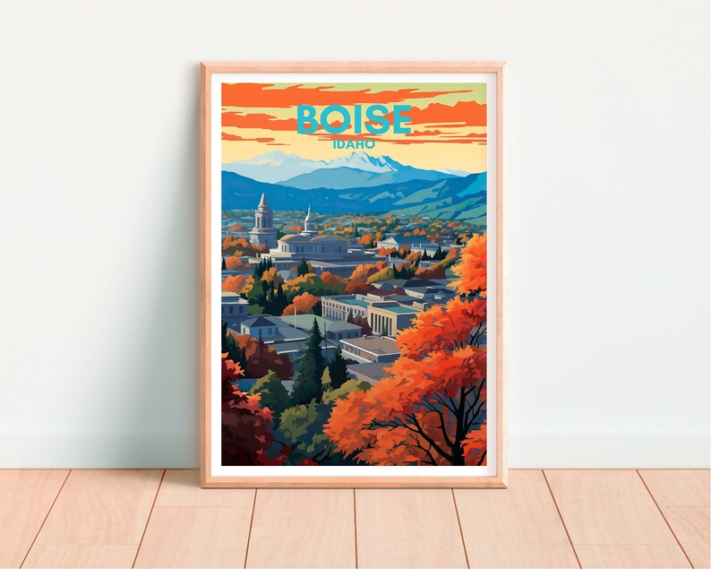 Boise Travel Poster Idaho Wall Art Idaho Print Boise - Etsy