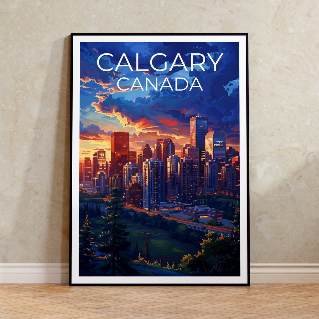 Calgary Travel Poster, Alberta Wall Art, Canada Print, Calgary Poster ...
