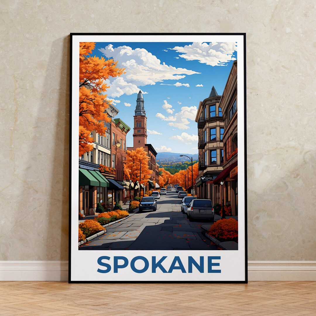 Spokane Poster, Washington Print, Washington Art, Spokane Print ...