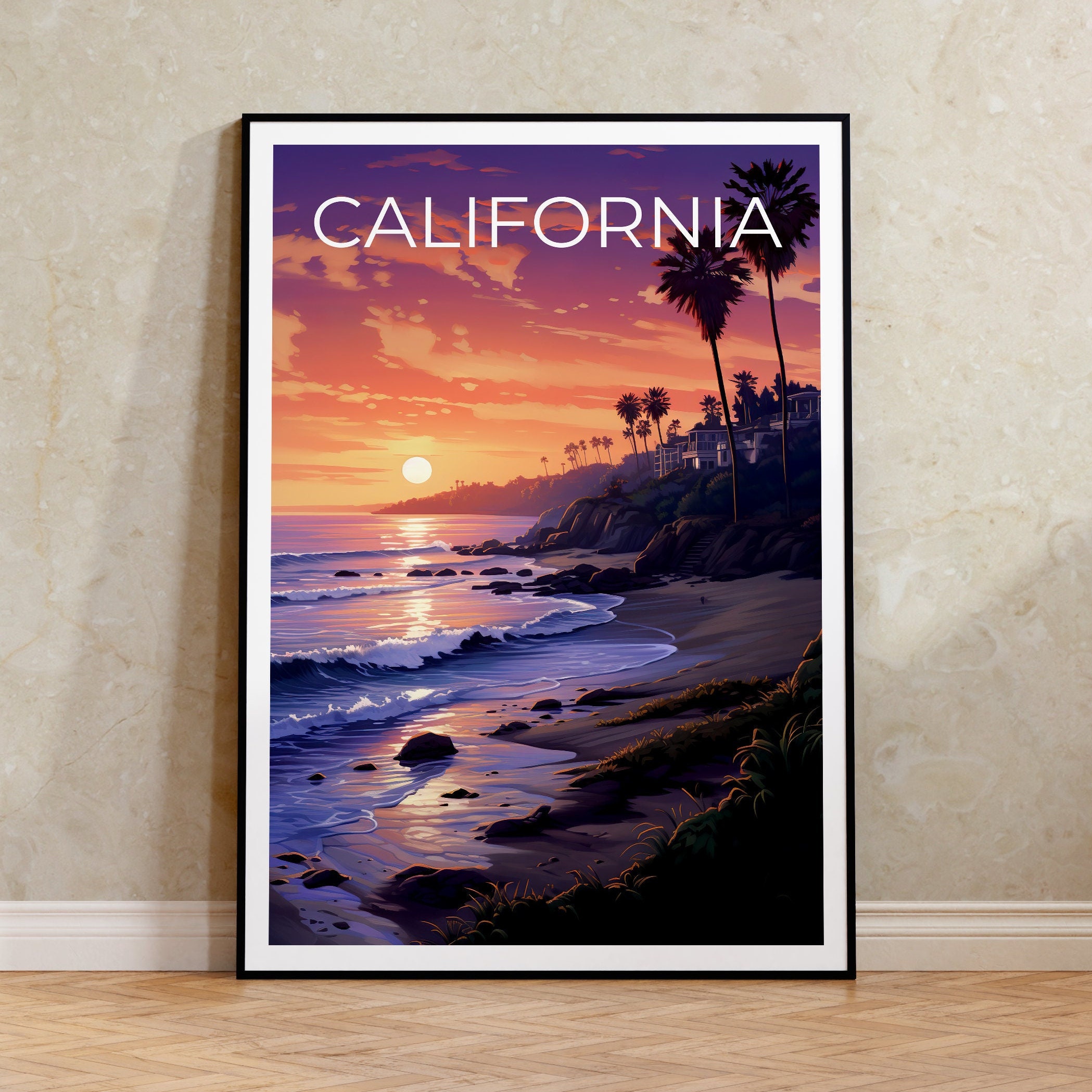California Travel Poster, Coast Wall Art, Coast Print, California ...
