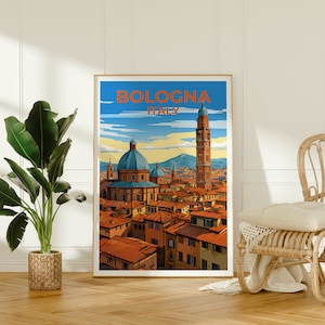 Bologna Travel Poster, Italy Wall Art, Italy Print, Bologna Poster ...