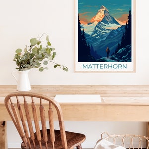 Matterhorn Travel Poster, Switzerland Wall Art, Switzerland Print ...