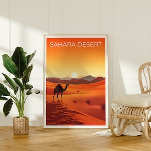 Sahara Desert Travel Poster, Africa Wall Art, Africa Print, Sahara ...