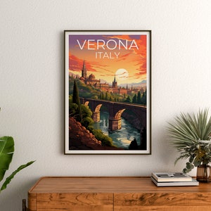 Verona Travel Poster, Italy Wall Art, Italy Print, Verona Poster, Italy ...