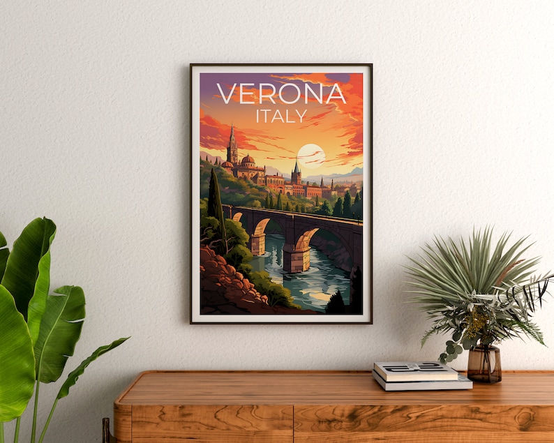 Verona Travel Poster, Italy Wall Art, Italy Print, Verona Poster, Italy ...