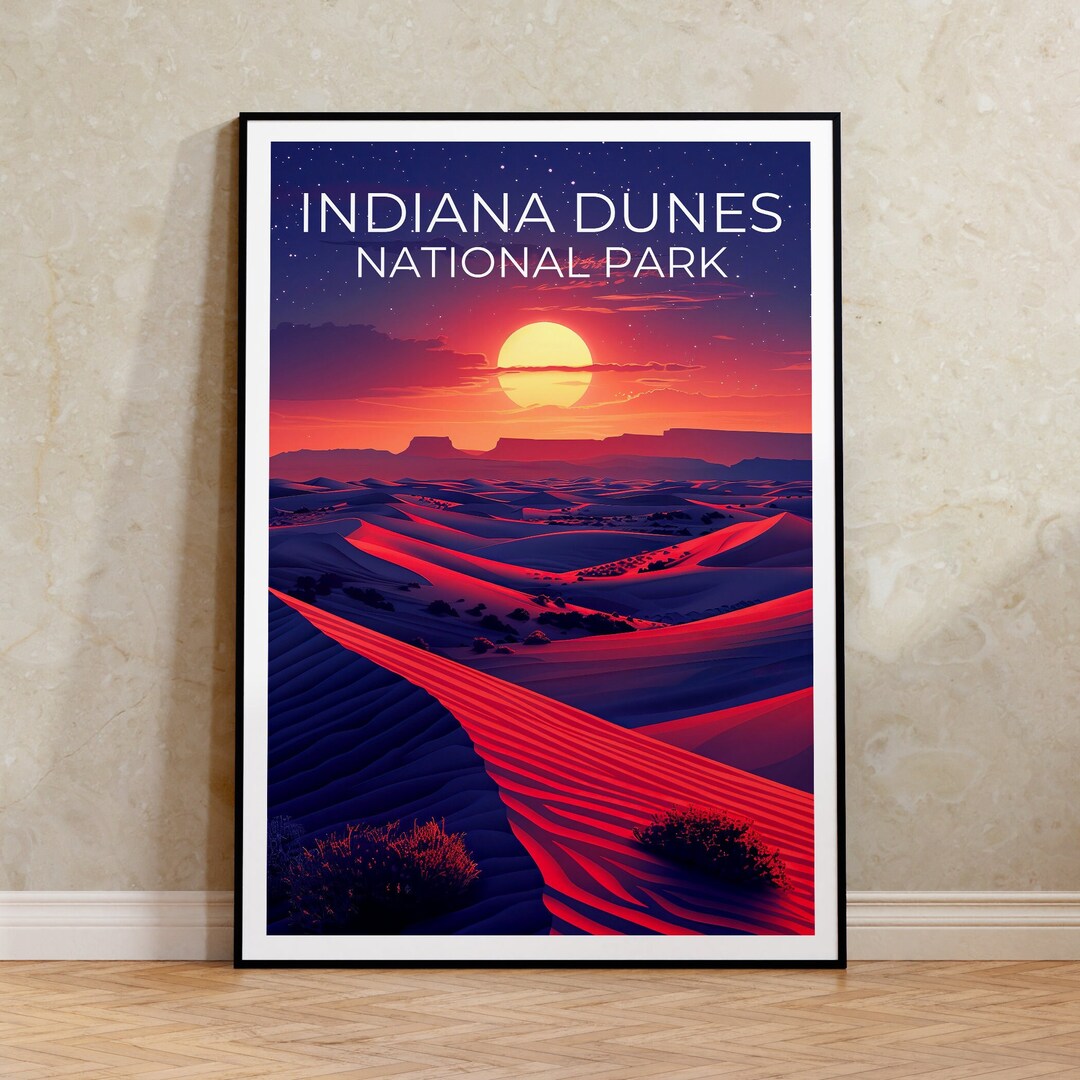 Indiana Dunes National Park Poster, Indiana Dunes Print, Indiana Poster ...
