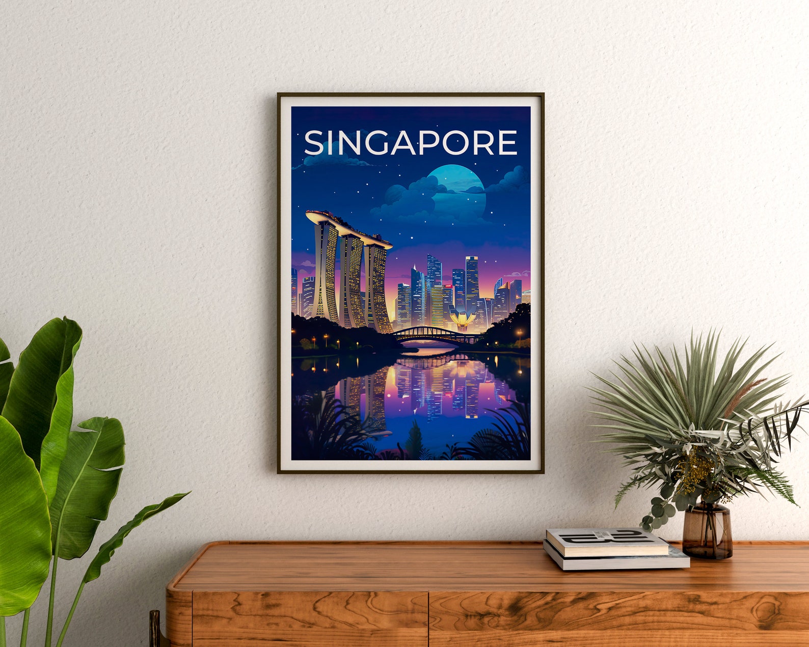 Singapore Travel Poster Singapore Wall Art Singapore Print - Etsy