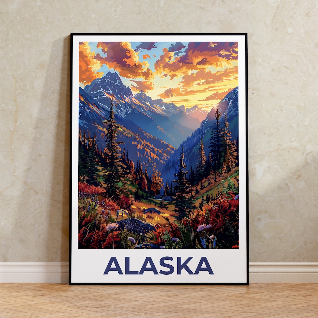 Alaska Poster, Alaska Print, Mountain Poster, Wilderness Print, Alaska ...