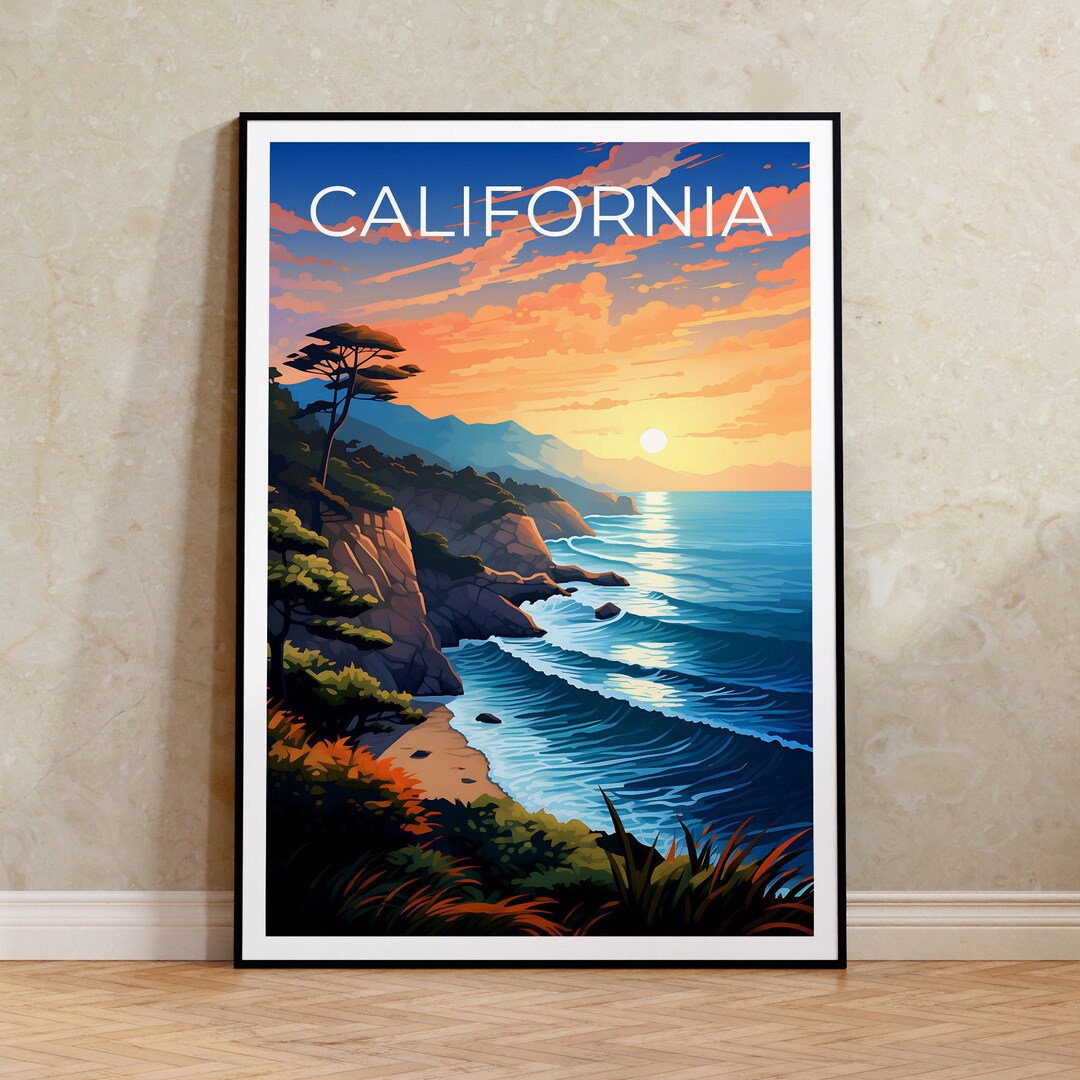 California Poster, California Print, Coast Art, Coast Print, California ...