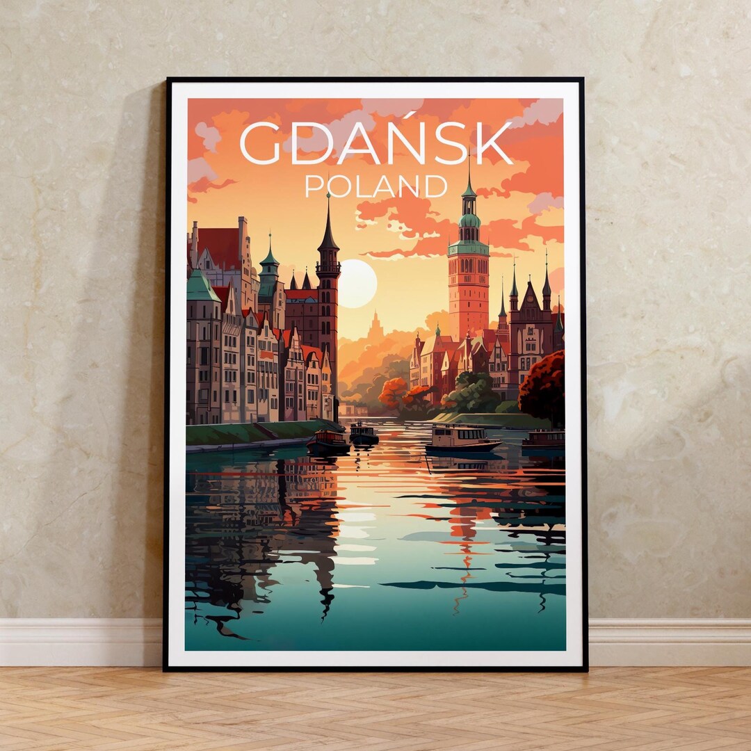 Gdańsk Poster, Poland Print, Gdańsk City Art, Europe Poster, Poland ...