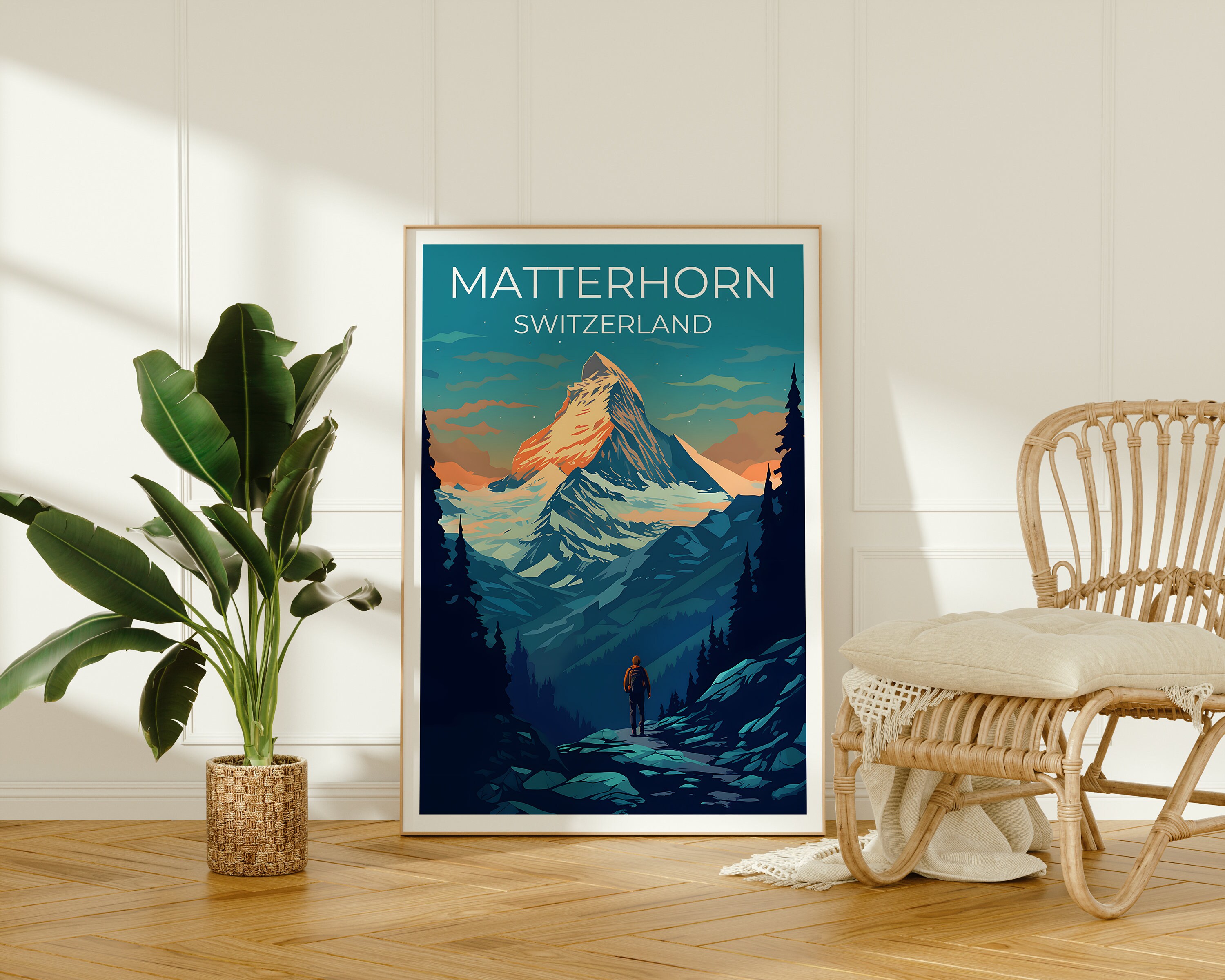 Matterhorn Travel Poster, Switzerland Wall Art, Switzerland Print ...