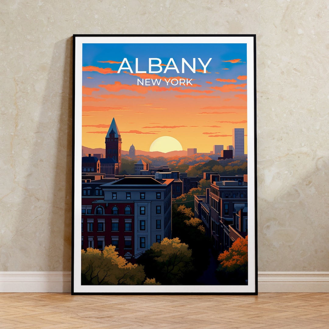 Albany Travel Poster, New York Wall Art, New York Print, Albany City ...