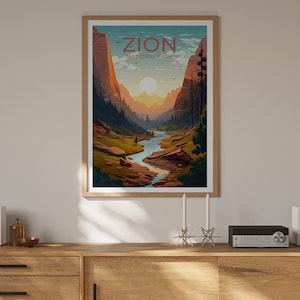 Zion National Park Poster, Zion Wall Art, Zion Print, Zion Poster ...