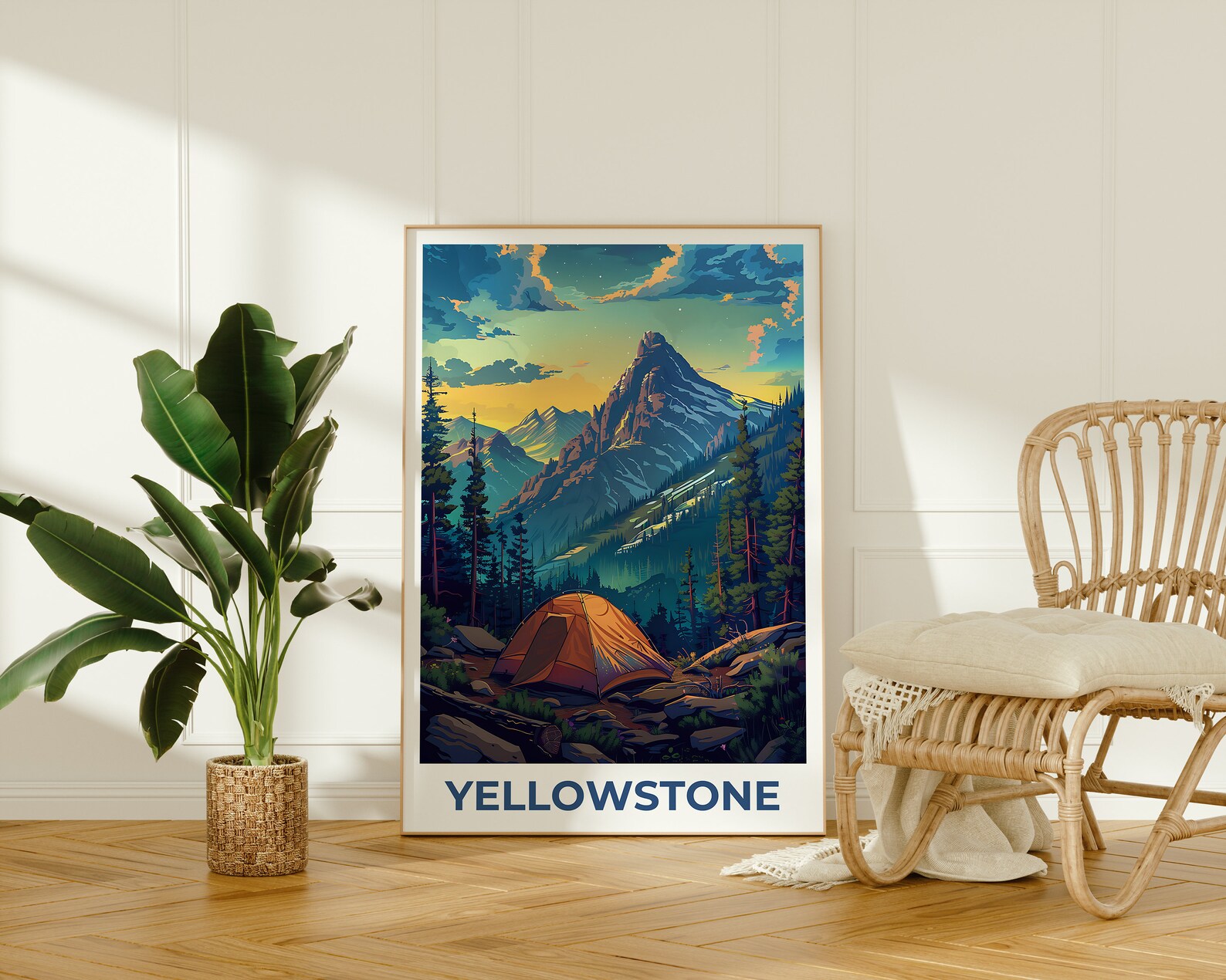 Yellowstone National Park Poster, Yellowstone Print, Camping Poster ...