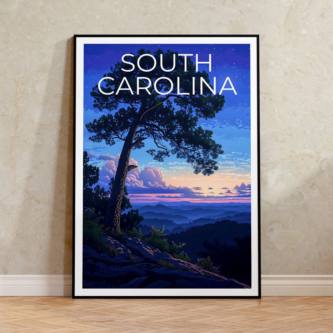 South Carolina Travel Poster, South Carolina Wall Art, South Carolina ...