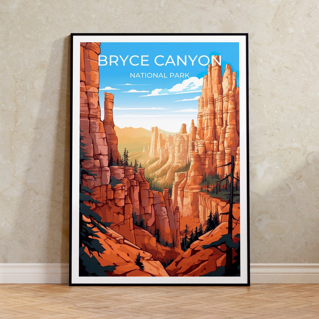 Bryce Canyon Travel Poster, Bryce Canyon Wall Art, Bryce Canyon Print ...