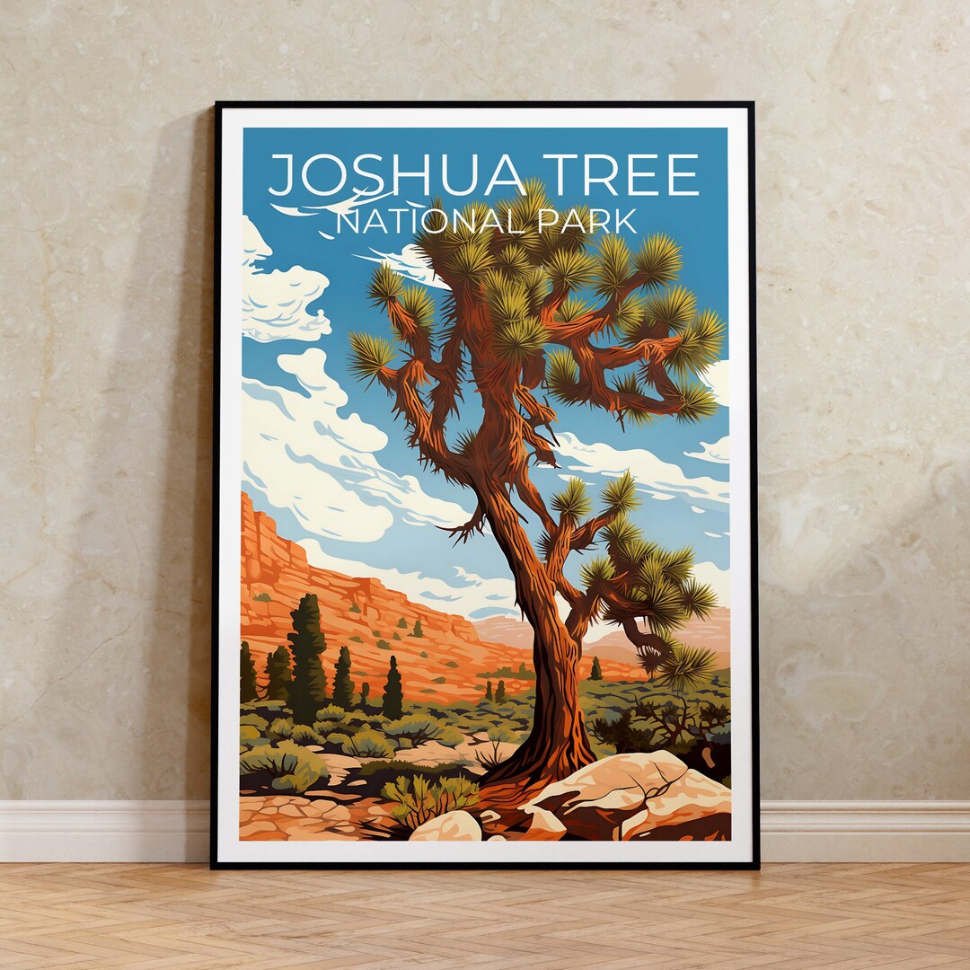 Joshua Tree Travel Poster, California Wall Art, California Print ...
