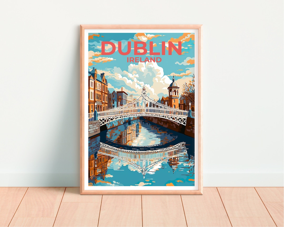 Dublin Travel Poster Ireland Wall Art Dublin Print Dublin - Etsy